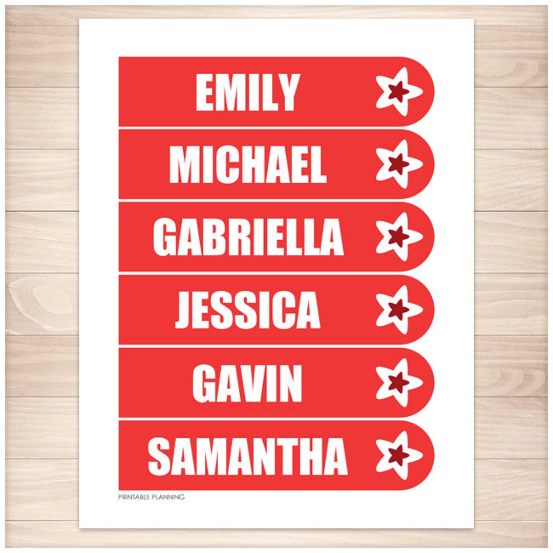 Printable Personalized Red Bookmarks Star Design Editable - Etsy