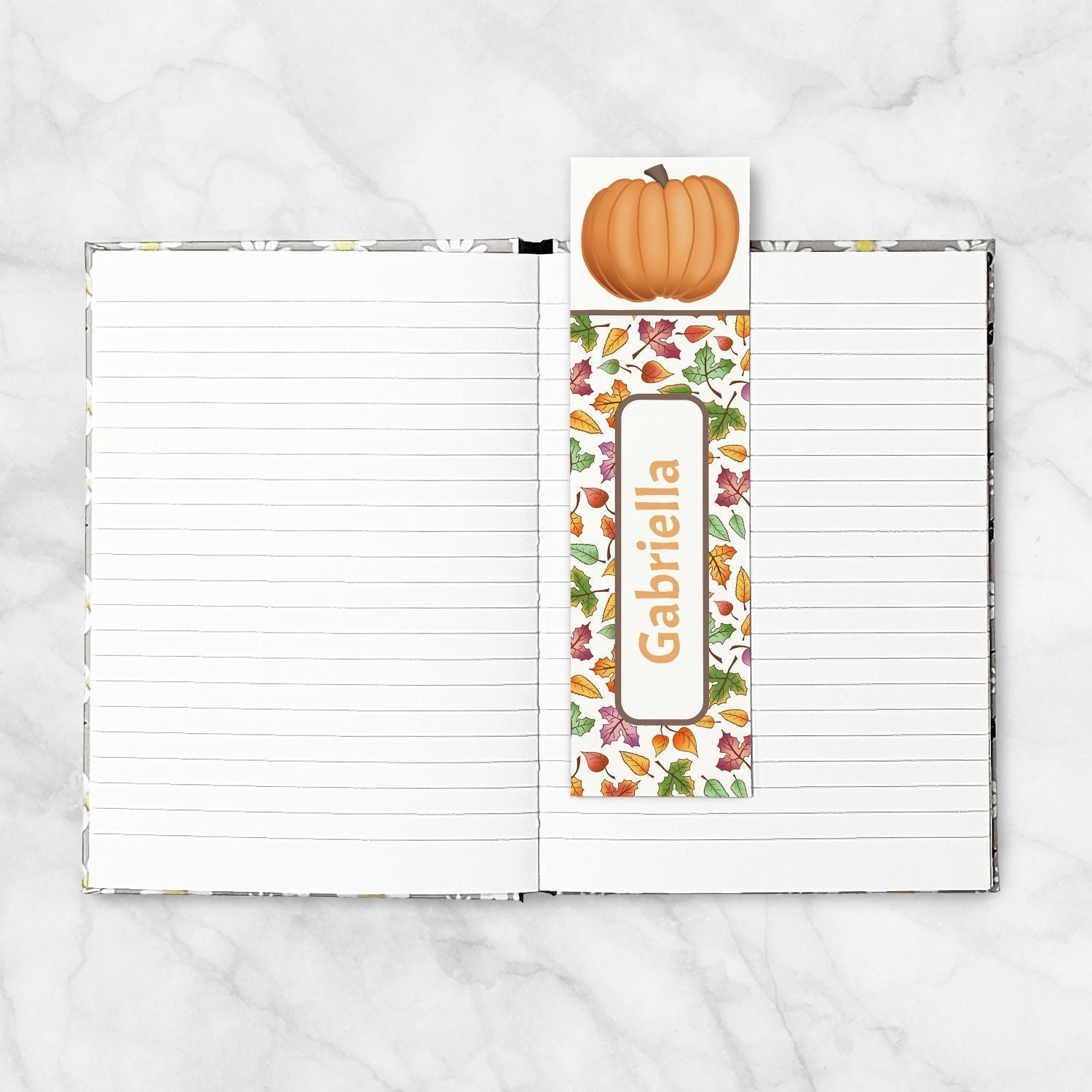 Printable Fall Pumpkin Bookmarks, Personalized, Leaves, School Student ...