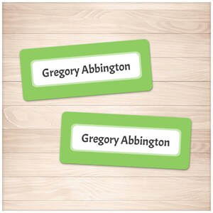 Printable Green Name Labels for School Supplies Personalized | Etsy