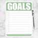Printable Goals Checklist, Green Full Page and Half Page, Daily Weekly ...