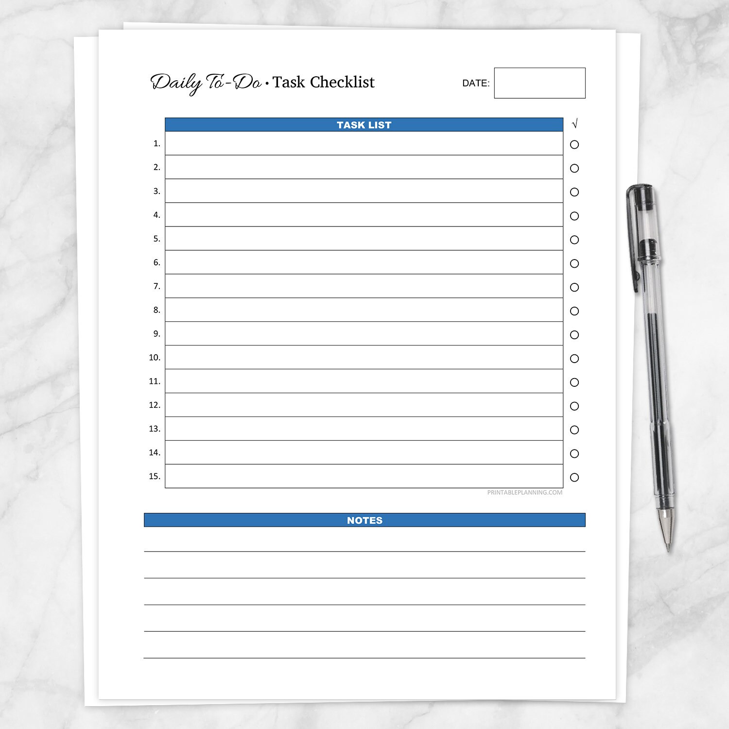 Printable Daily To-do Task Checklist - Full Page - 4 Clean and Simple ...