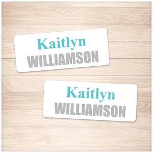 Printable Name Labels TURQUOISE for School Supplies | Etsy