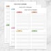 Printable Yearly Dates to Remember Pages, Modern Rainbow Color Design ...