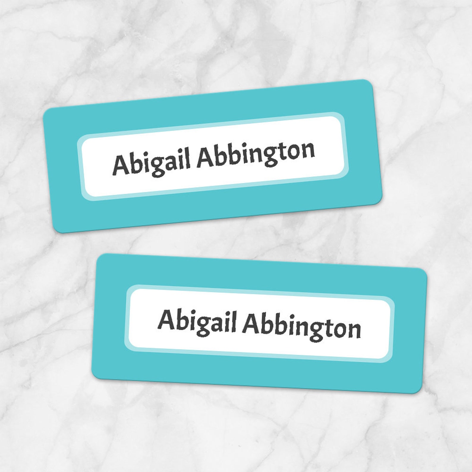 Printable Turquoise Name Labels for School Supplies - Personalized 2 5/ ...