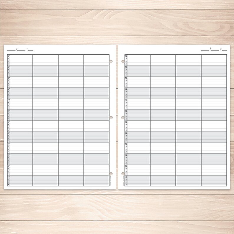 Printable Schedule Sheet, Front Back Appointment Sheet With 4 Columns ...