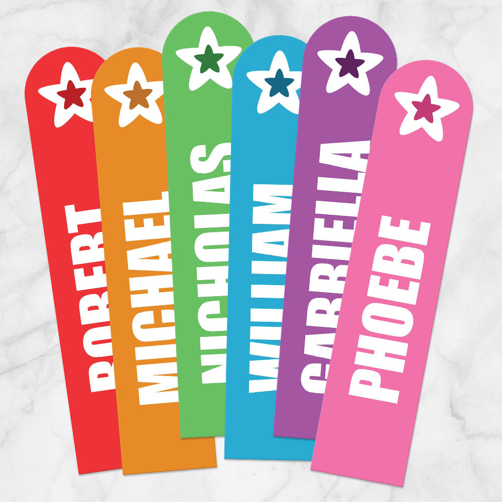 Printable Personalized Rainbow Star Bookmarks - Editable PDF Printable ...
