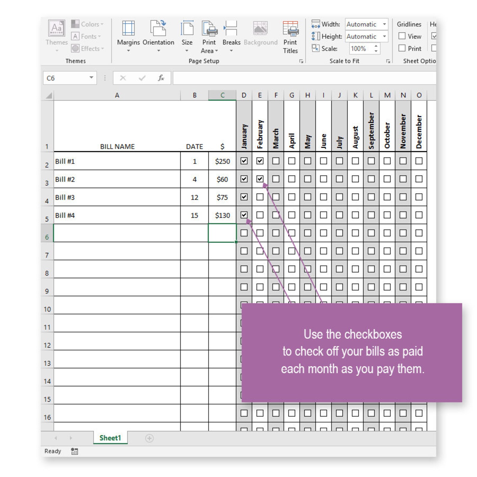 Bill Payment Tracker Log, Printable Xlsm EXCEL File - Paying Bills ...