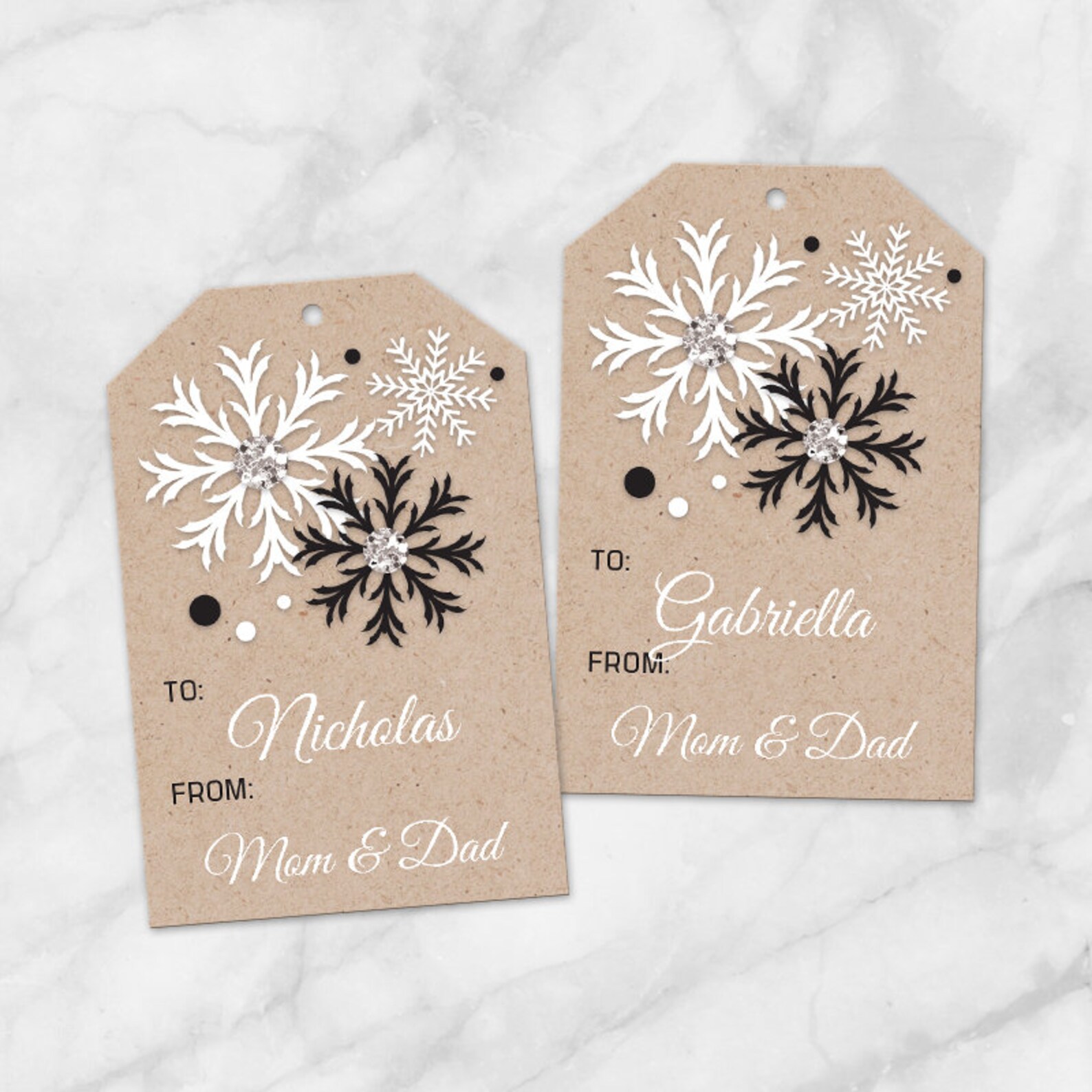 Printable Kraft Gift Tags Personalized Rustic Kraft With - Etsy