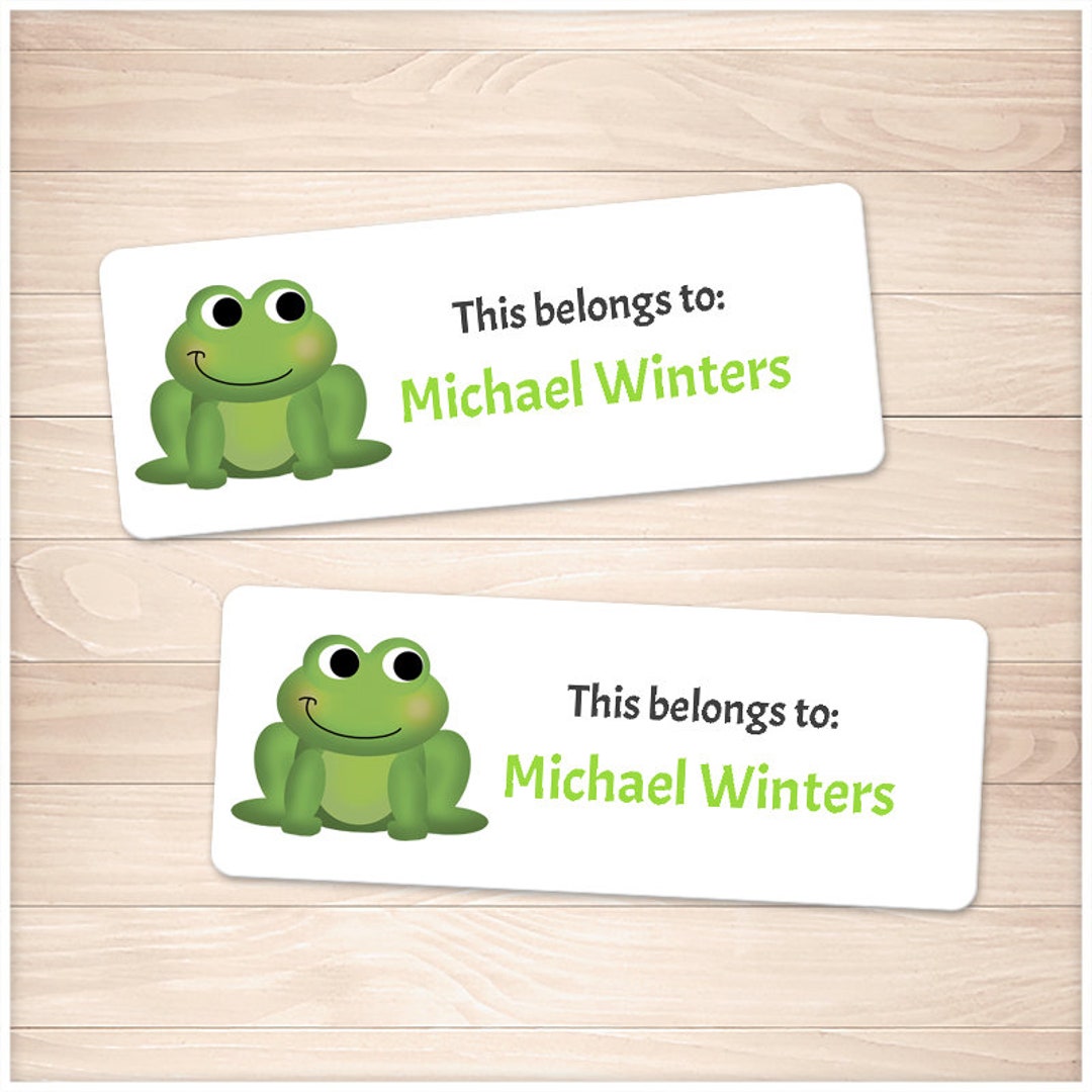 Printable Frog Name Labels for School Supplies Green - Etsy