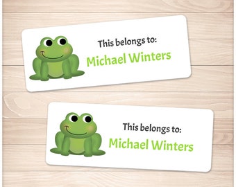 Printable Pink Frog Name Labels for School Supplies | Etsy