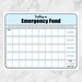 Printable Emergency Fund Worksheet, Blue - Chart for Building an ...