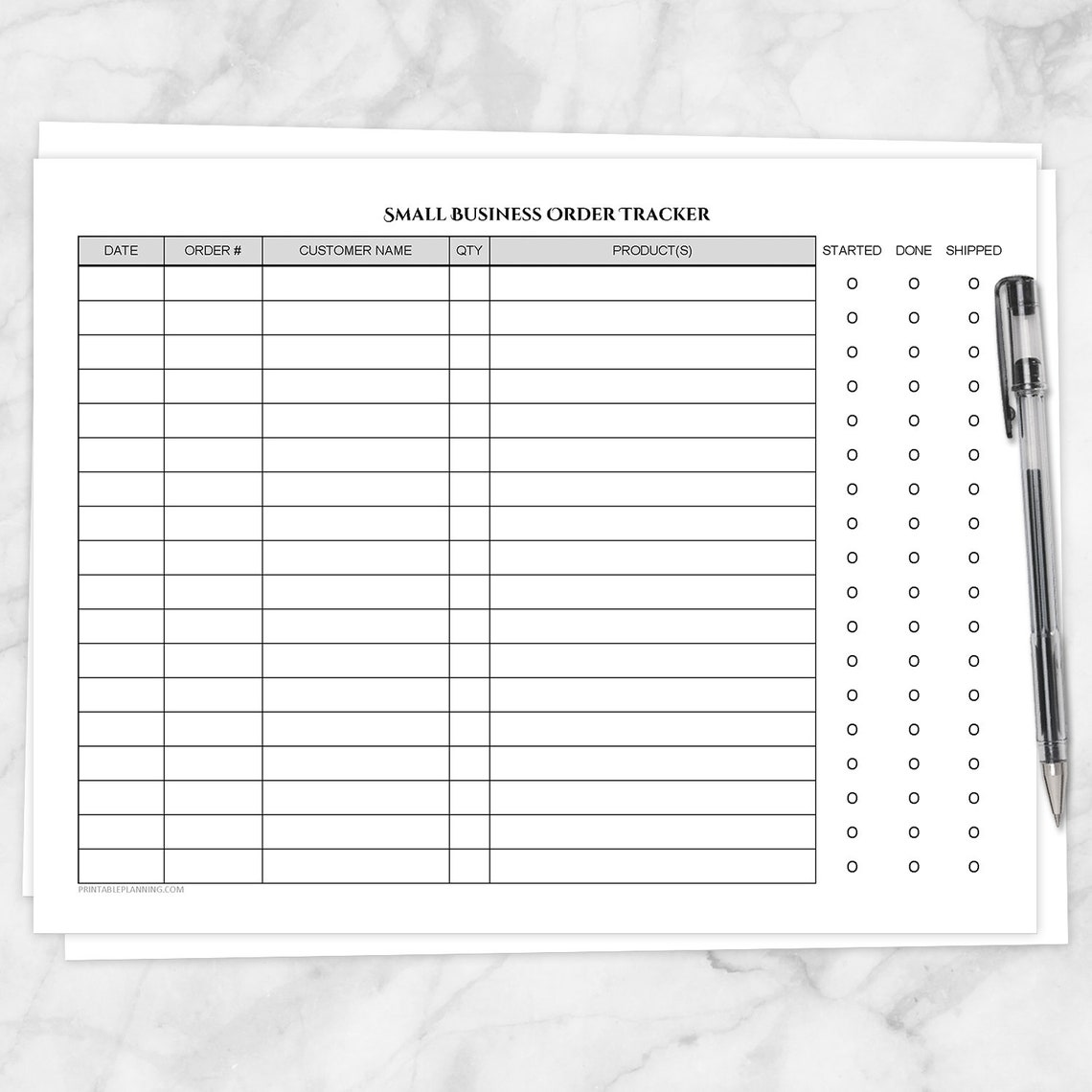 Printable Small Business Order Tracker Pages, Clean and Simple, Order ...