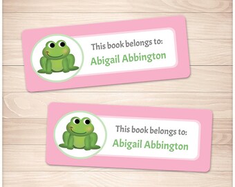 Printable Frog Book Labels Green Personalized 2 5/8 X | Etsy