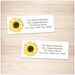 Printable Sunflower Address Labels Yellow Bright Happy Floral | Etsy