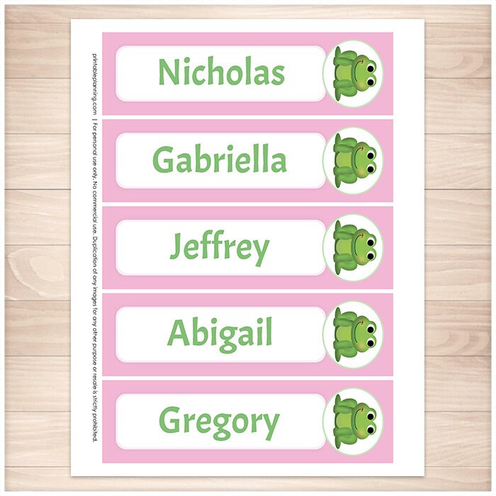 Printable Personalized Frog Bookmarks Colorful Blue Pink and | Etsy