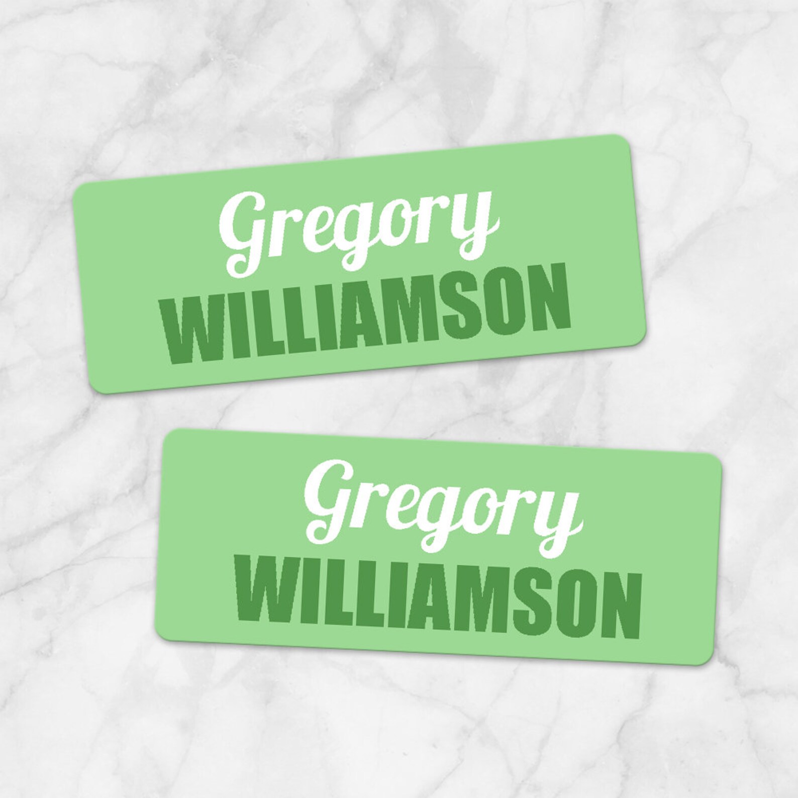 Printable Name Labels GREEN for School Supplies Personalized 2 5/8 X 1 ...