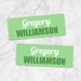 Printable Name Labels GREEN for School Supplies - Personalized 2 5/8" X ...