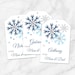 Printable Snowflake Gift Tags in Blue, Personalize the Names, Editable ...