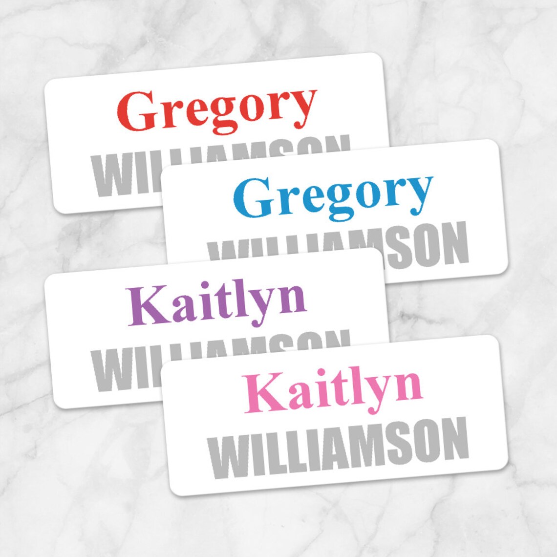 Printable Name Labels BUNDLE for School Supplies - White, Personalized ...