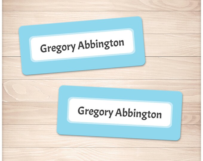 Printable Blue Name Labels for School Supplies Personalized - Etsy