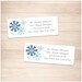Printable Blue Snowflake Address Labels Winter Blue Gray | Etsy