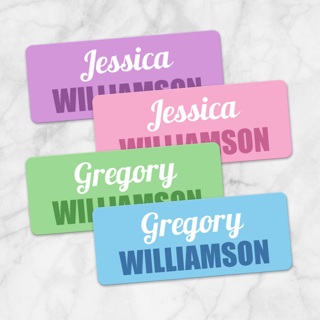 Printable Name Labels BUNDLE for School Supplies - Colored Personalized ...