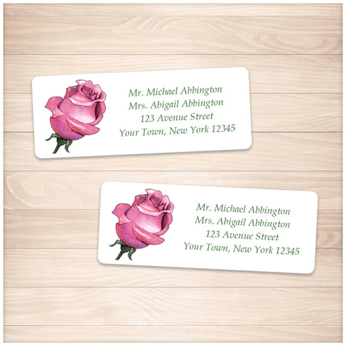 Printable Pink Rose Address Labels Pretty Pink Floral - Etsy