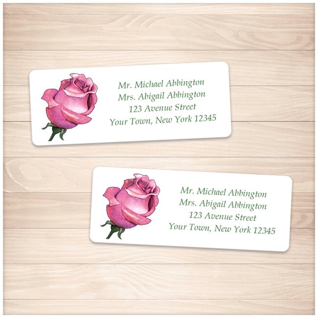 Printable Pink Rose Address Labels Pretty Pink Floral | Etsy