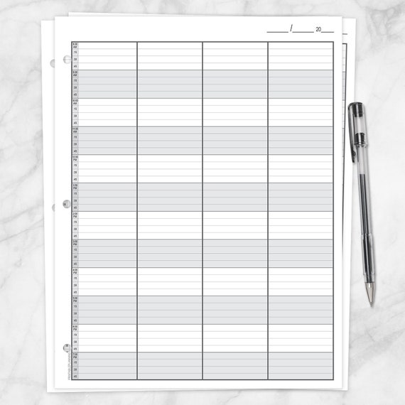 Printable Schedule Sheet Front Back Appointment Sheet With 4 - Etsy