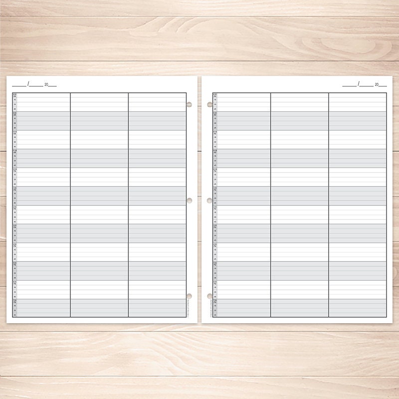 Printable Schedule Sheet, Front Back Appointment Sheet With 3 Columns ...