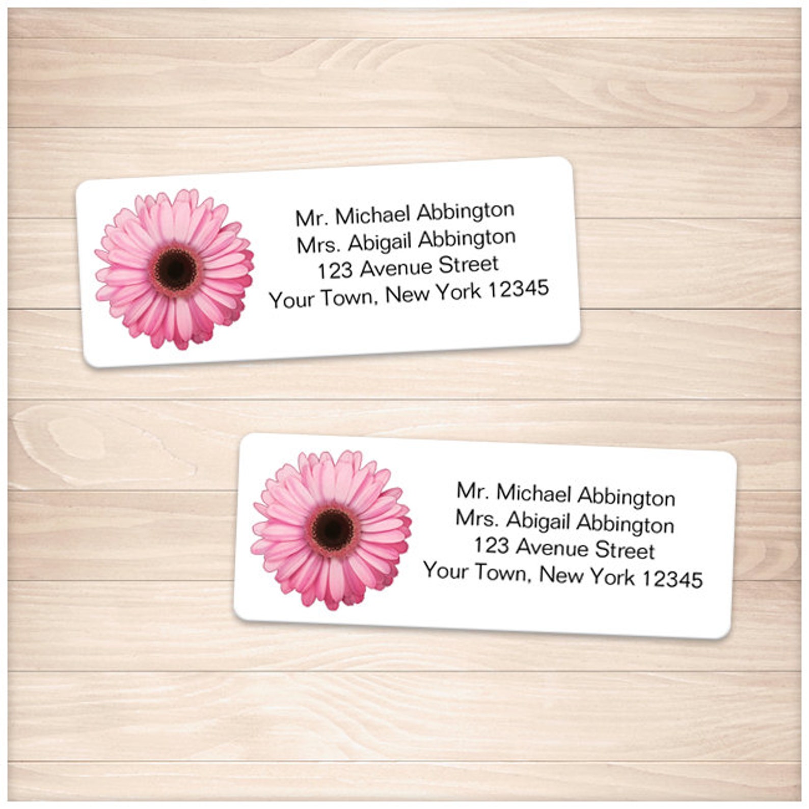 Printable Pink Daisy Address Labels Pretty Pink Floral - Etsy