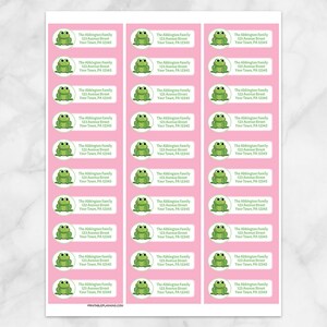 Printable Pink Frog Address Labels, Cute Frog - Personalized 2 5/8" X 1 ...