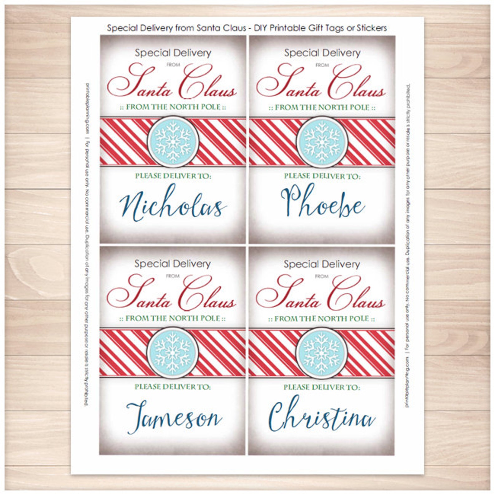 Printable 'special Delivery From Santa Claus' DIY Gift | Etsy