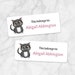 Printable Cat Name Labels for School Supplies - Gray Pink, Personalized ...
