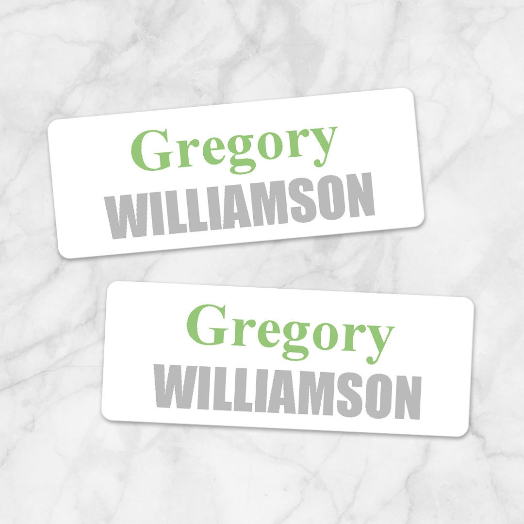Printable Name Labels GREEN for School Supplies - Personalized 2 5/8" X ...