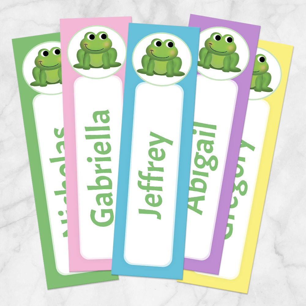 Printable Personalized Frog Bookmarks - Colorful, Cute Animal-themed ...