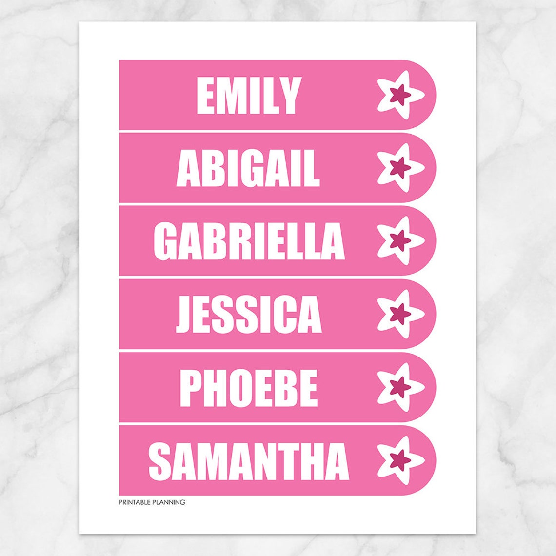 Printable Personalized Pink Bookmarks, Star Design, Editable PDF ...