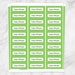 Printable Green Name Labels for School Supplies - Personalized 2 5/8" X ...