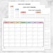 Printable Blank Rainbow Calendar, PDF BUNDLE With Yearly Dates to ...