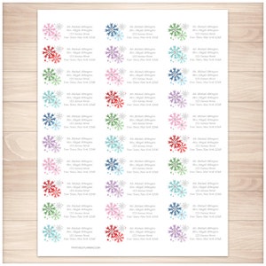 Printable Colorful Snowflake Address Labels Winter | Etsy