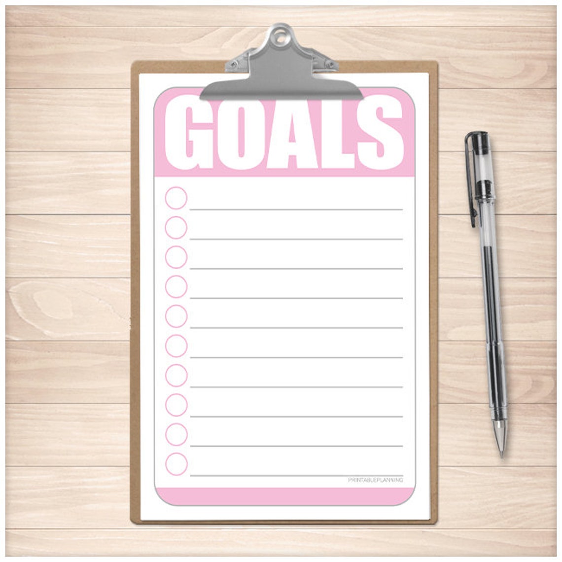 Printable Goals Checklist Pink Full Page and Half Page - Etsy