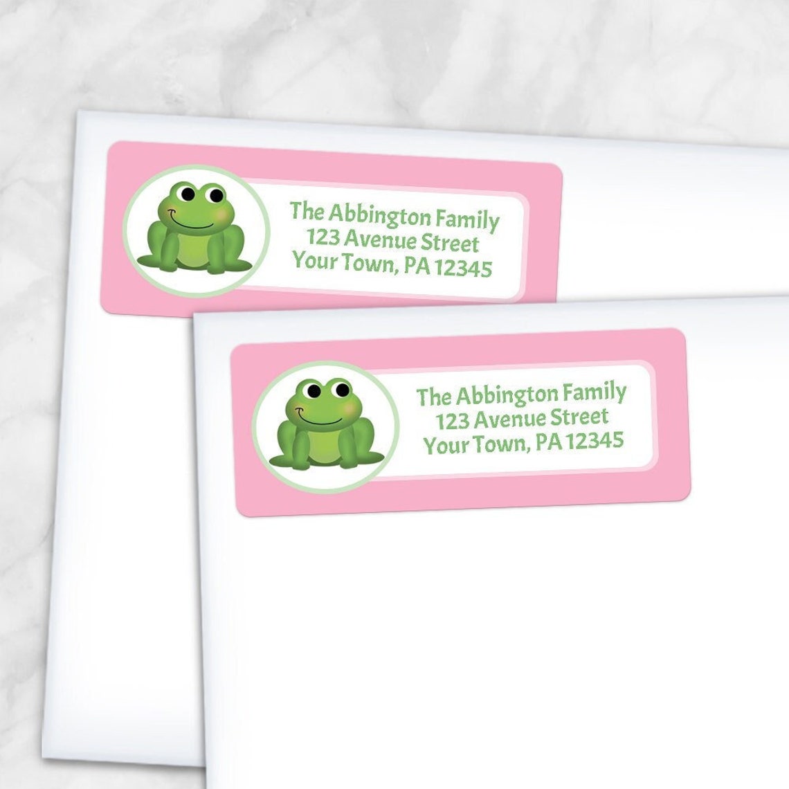 Printable Pink Frog Address Labels, Cute Frog - Personalized 2 5/8" X 1 ...