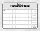 Printable Emergency Fund Worksheet Chart for Building an - Etsy