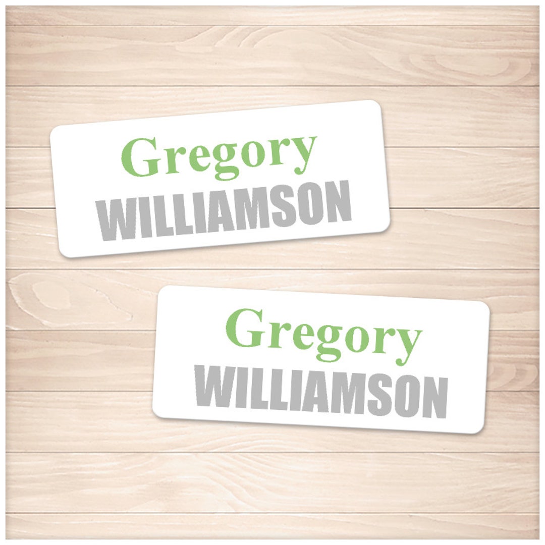 Printable Name Labels GREEN for School Supplies Personalized - Etsy
