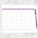 Printable Purple Blank Calendar, Monthly Full Pages PDF - Purple ...