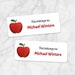 Printable Apple Name Labels for School Supplies - Red, Personalized 2 5 ...