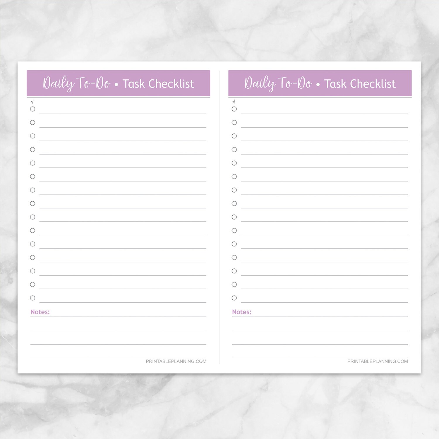Printable Daily To-do Task Checklists, Half Page, 2 per Page, 4 Simple ...
