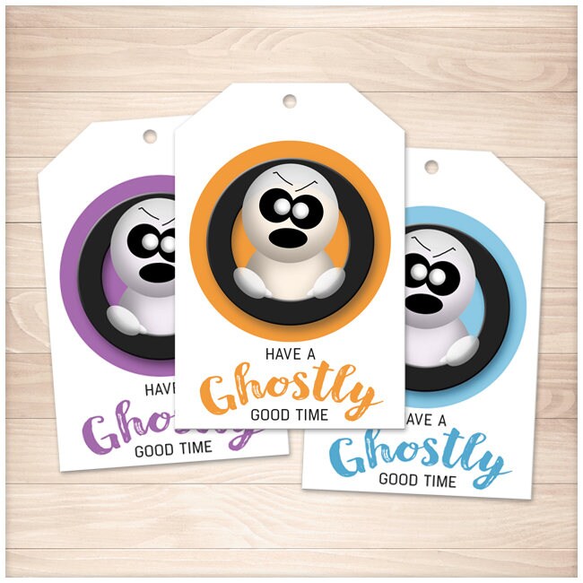 Printable Halloween Ghost Gift Tags or Favor Tags in Purple | Etsy