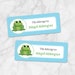 Printable Blue Frog Name Labels for School Supplies - Personalized 2 5/ ...
