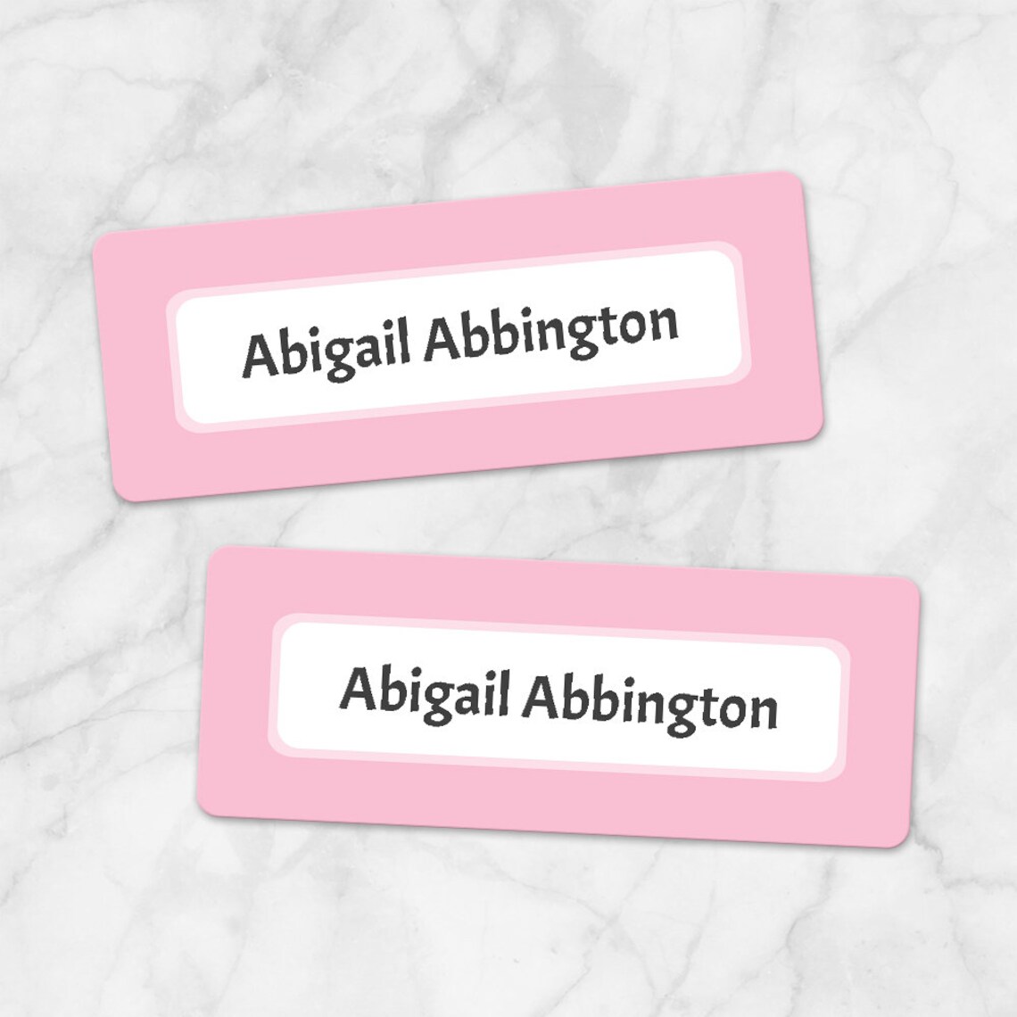 Printable Pink Name Labels for School Supplies - Personalized 2 5/8" X ...